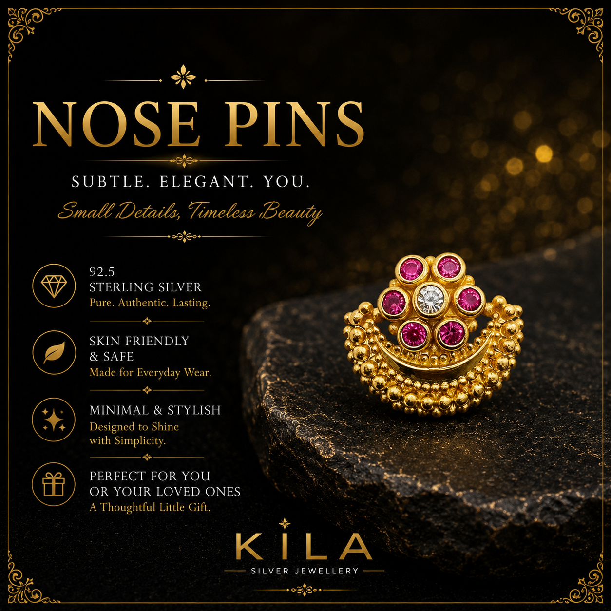 Nose Pins – Kila Silver Jewellery